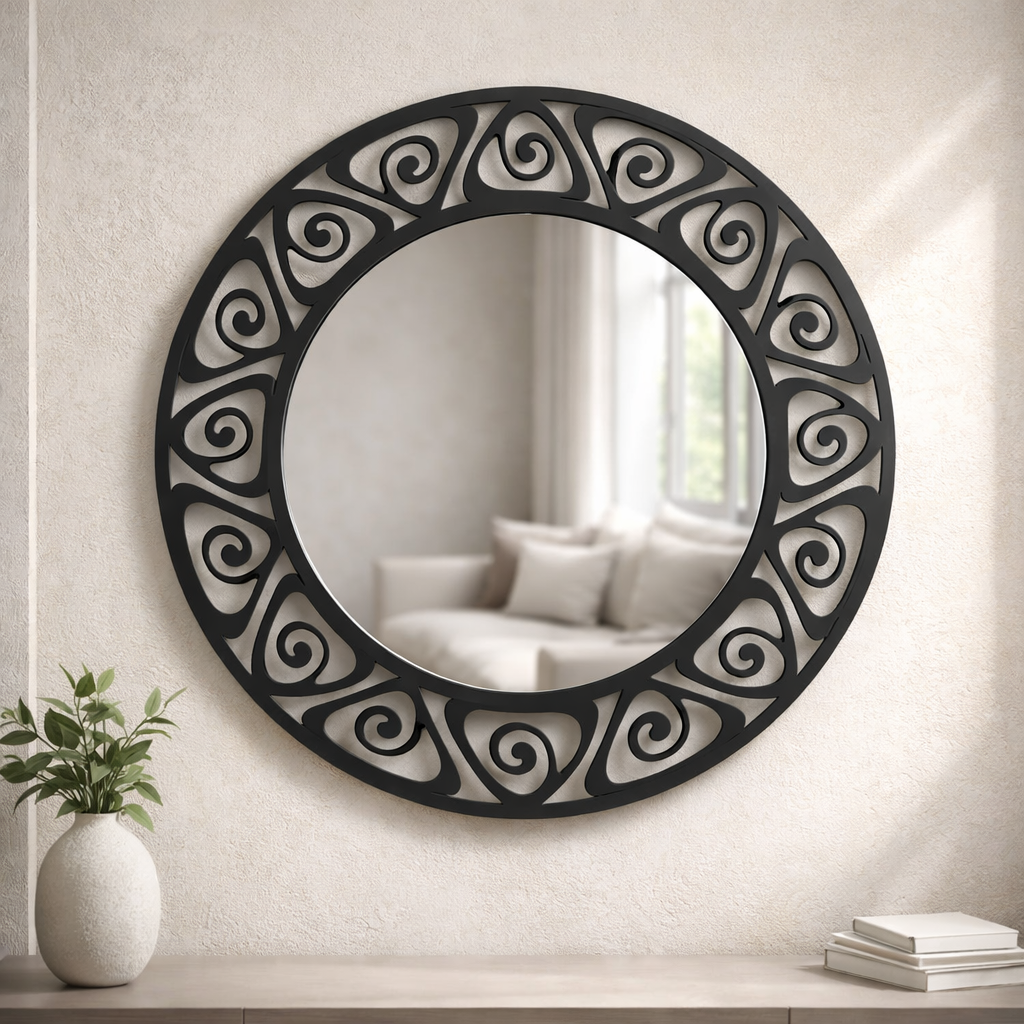 Fragmented Pieces Mirror Frame | Geometric Metal Wall Art – Metal Art Cafe